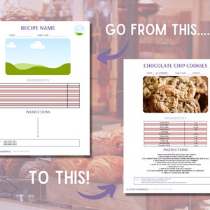 Recipe and Spec Templates for Restaurants, Editable Canva Templates, 13 ...