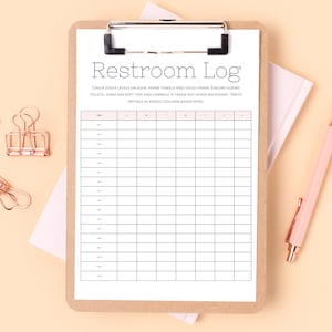 Bathroom Log Restroom Checklist Editable Template Washroom - Etsy Canada