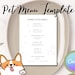 Pet Menu Template, Dog Menu for Restaurants or Events, Canva Dog Menu ...