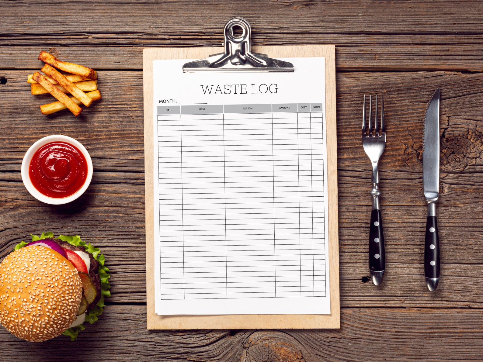 Food Waste Log Bar Waste Log Editable Restaurant Template 4 - Etsy
