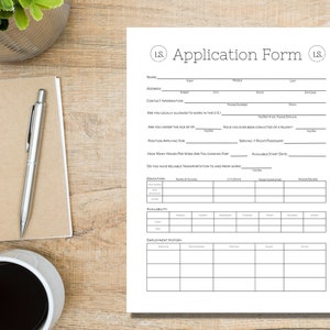 Restaurant Application Form Editable Application Template - Etsy