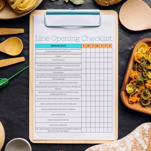 BOH Opening Checklist, Professional Kitchen Editable Opening Checklist ...