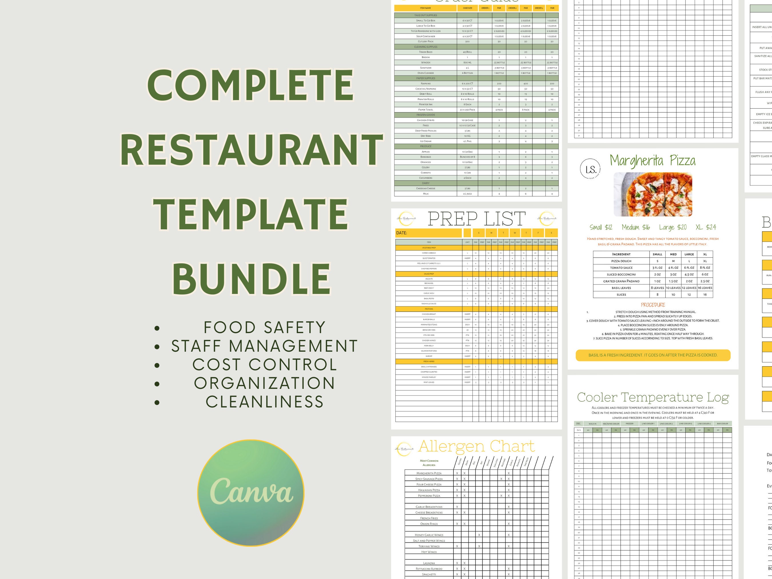 Restaurant Operations Template Bundle, Cost Control, Inventory ...