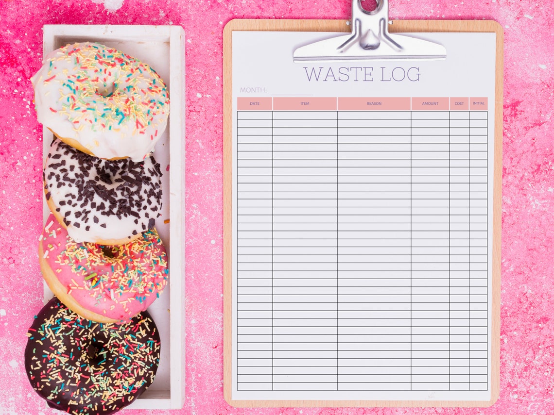 Food Waste Log Bar Waste Log Editable Restaurant Template 4 - Etsy