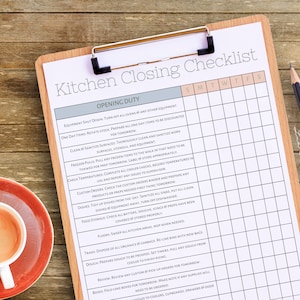 Bakery Closing Checklist, Editable Template for Bakeries, Bakery ...