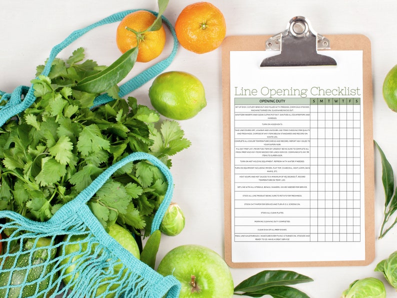 BOH Opening Checklist, Professional Kitchen Editable Opening Checklist ...