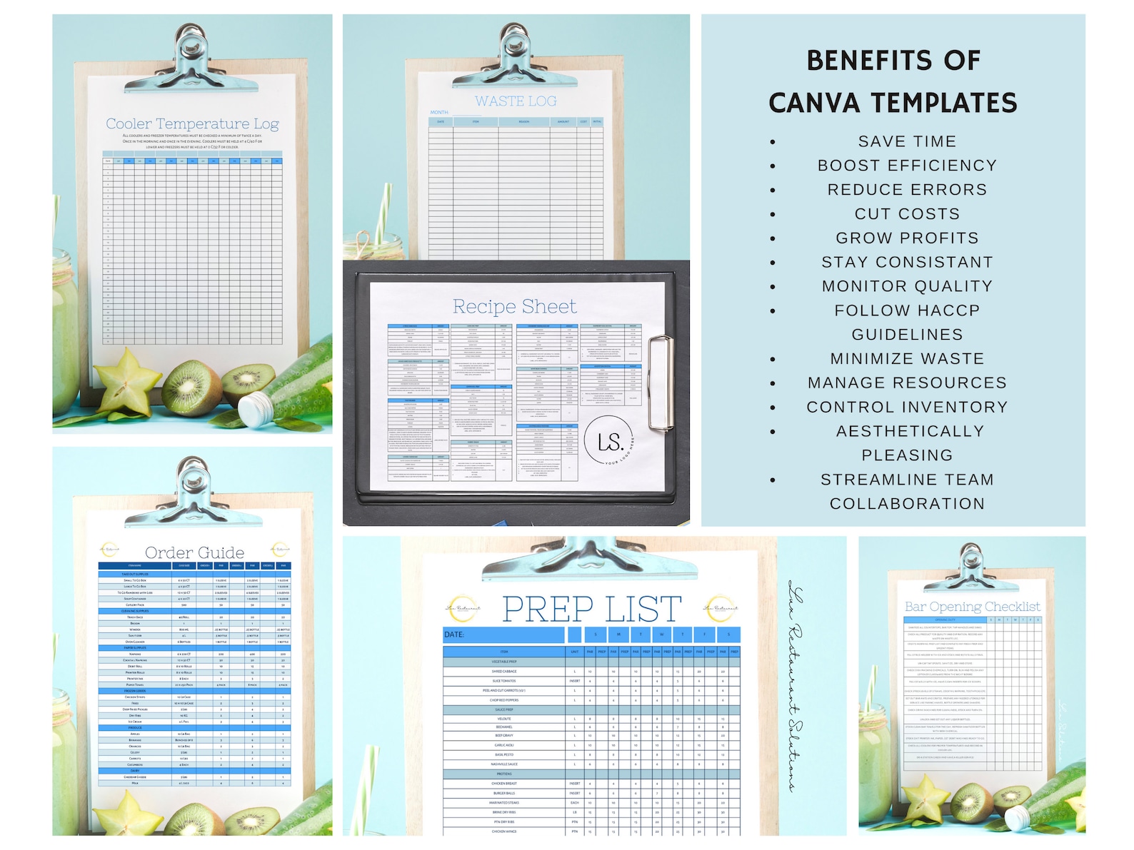 Bartender Checklist Bundle, Editable Bar Checklist Bundle, Opening ...