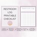 Bathroom Log Restroom Checklist Editable Template Washroom - Etsy Canada