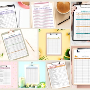 Bar Management Template Bundle, Bartender Operations Checklist Bundle ...