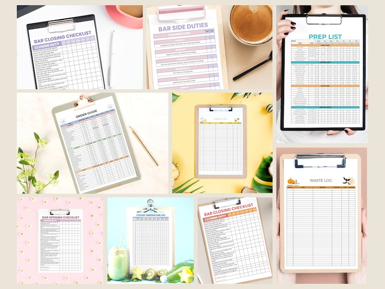 Bar Management Template Bundle, Bartender Operations Checklist Bundle ...