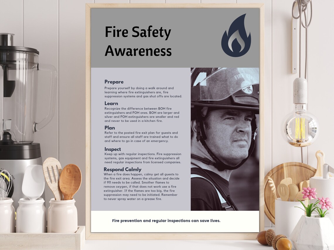 Fire Safety Poster Workplace Safety Fire Procedures Fire - Etsy Australia