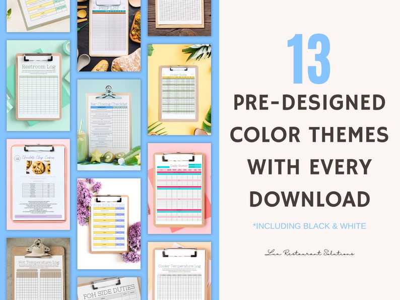 Restaurant Templates Starter Pack Server Kitchen Bar - Etsy