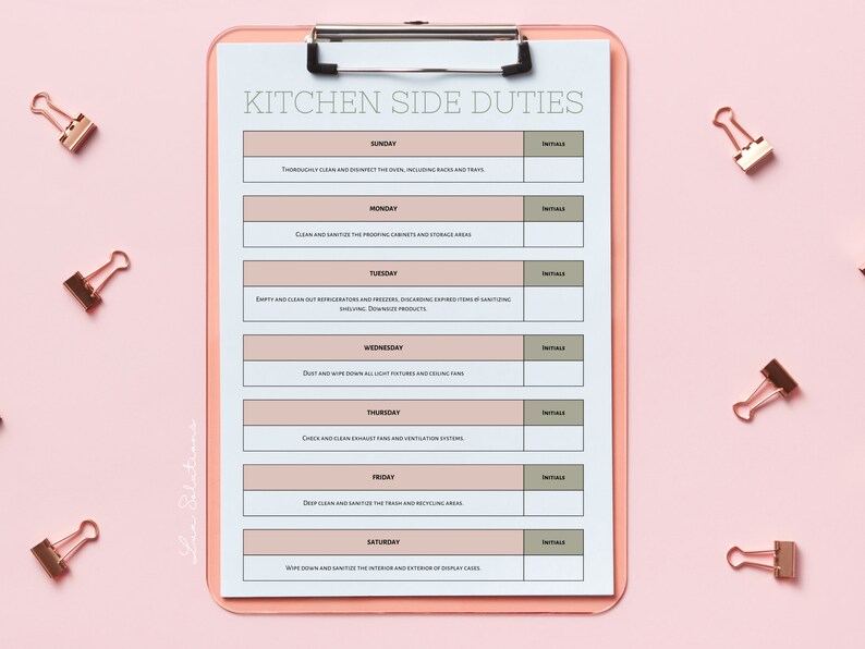 Bakery Cleaning Checklist, Fully Customizable, Edit Free With Canva ...