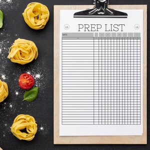 Prep and Par List for Kitchens Food Prep List Edit Free With - Etsy