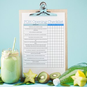 FOH Opening Checklist Server Opening Checklist Editable - Etsy