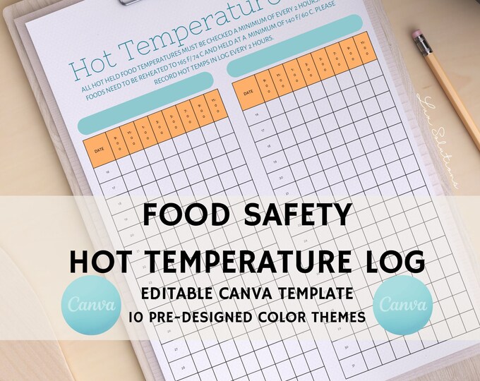 Food Temperature Log, Refrigerated Food, Food Safety Program, Food ...