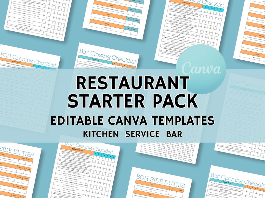 Restaurant Templates Starter Pack, Server, Kitchen, Bar, Opening ...