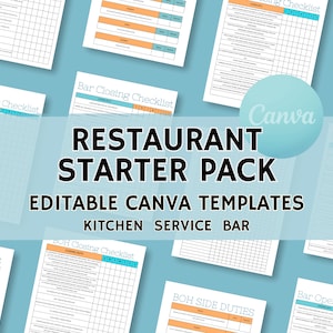 Restaurant Templates Starter Pack, Server, Kitchen, Bar, Opening ...