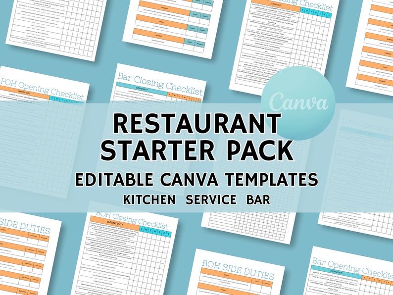 Restaurant Templates Starter Pack, Server, Kitchen, Bar, Opening ...