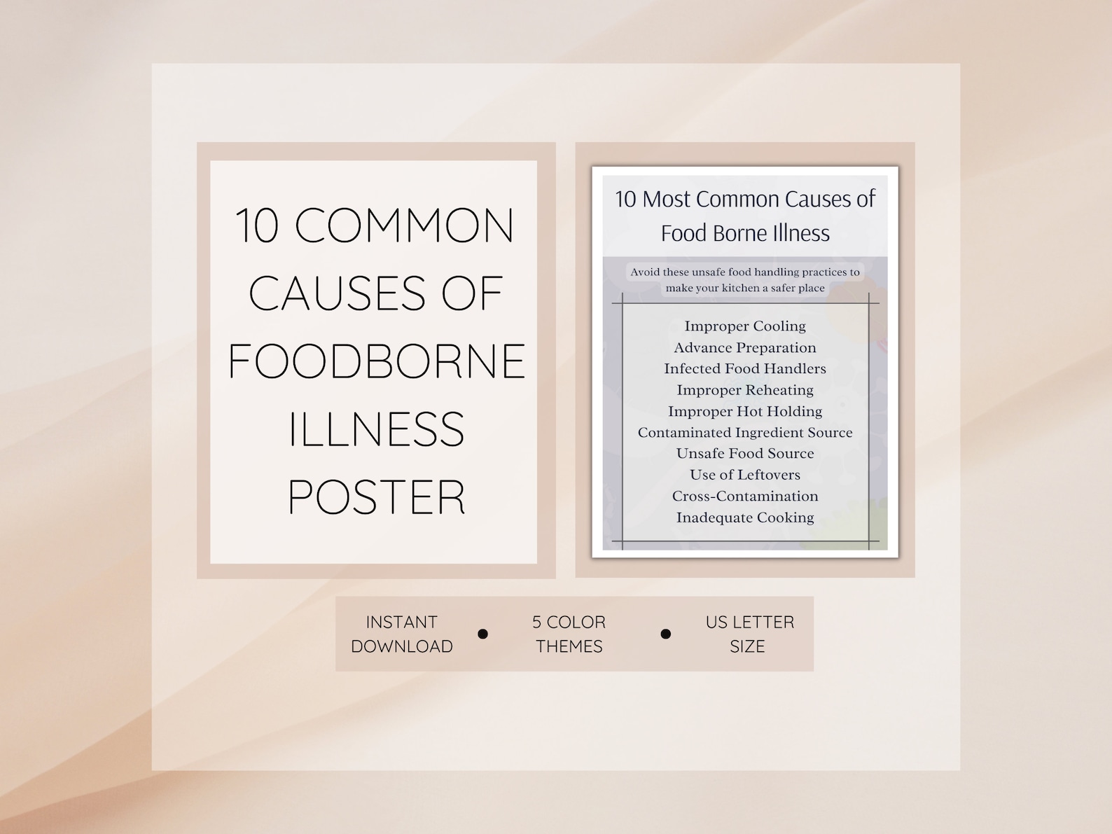 Food Safety Poster, Printable Food Safe Poster, Restaurant Safety, Food ...