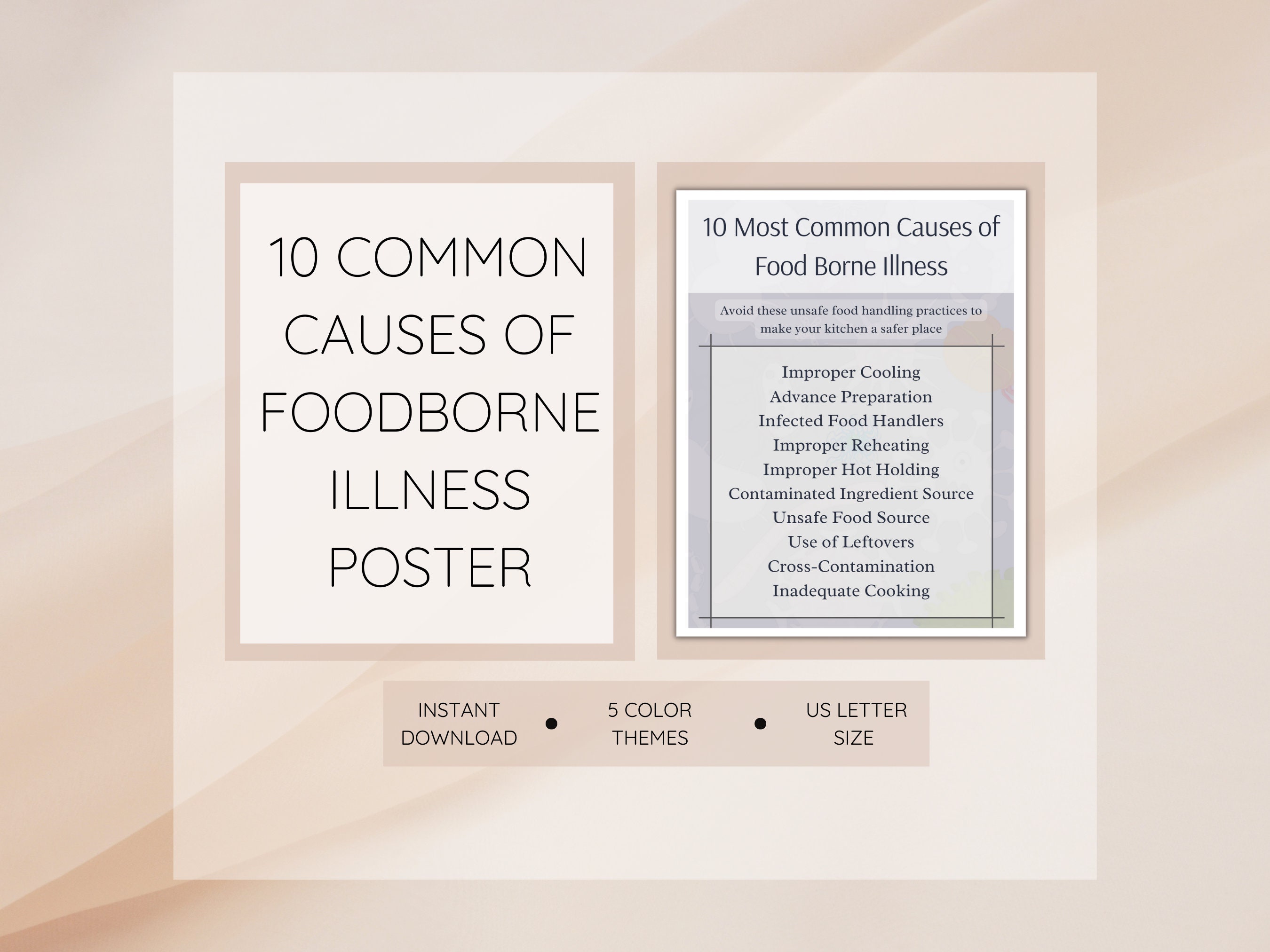 Food Safety Poster, Printable Food Safe Poster, Restaurant Safety, Food ...