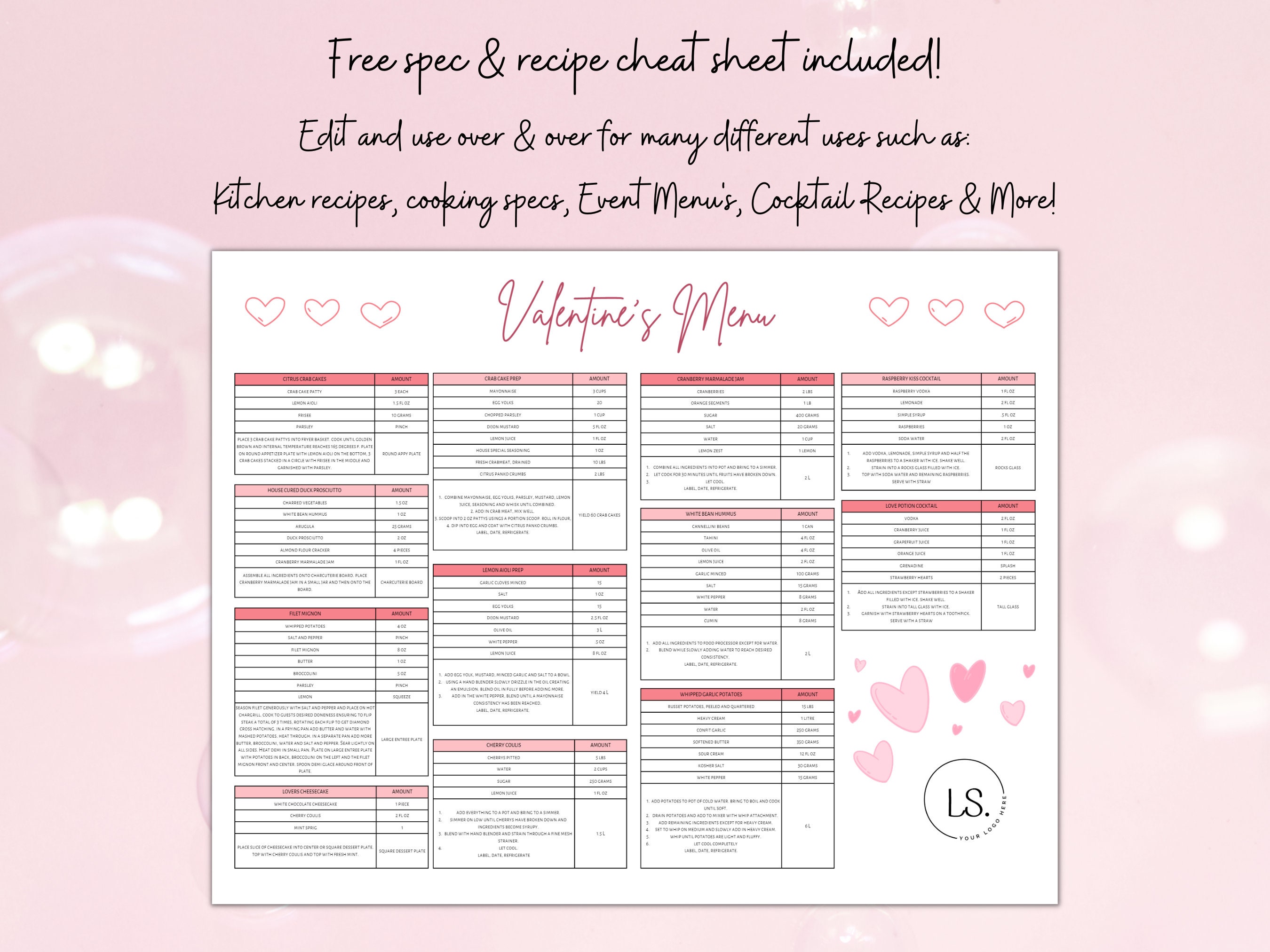 Restaurant Templates Starter Pack Server Kitchen Bar - Etsy