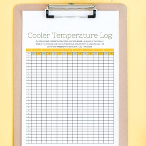 Printable Cooler Temperature Logs for Restaurants Bars Food - Etsy