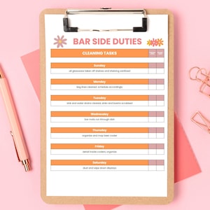 Bar Checklist Bundle, Editable Templates for Bartenders, Opening ...