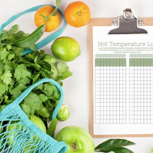 Hot Food Temperature Log, Hot Food Record Sheet, Editable Canva ...