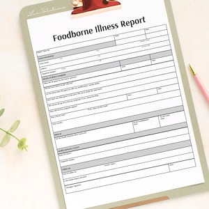 Foodborne Illness Report, Restaurant Form, Printable Report, Restaurant ...