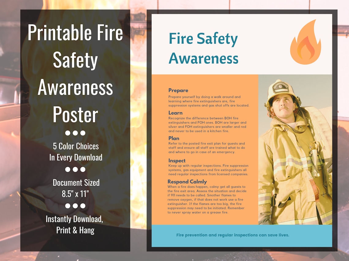 Fire Safety Poster, Workplace Safety, Fire Procedures, Fire Poster ...