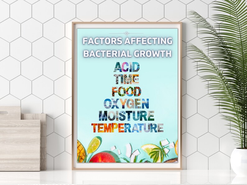 Food Safety Poster, Factors That Affect Bacterial Growth, Restaurant ...