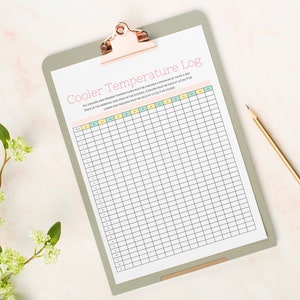 Printable Cooler Temperature Logs for Restaurants Bars Food - Etsy