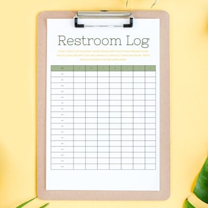 Bathroom Log Restroom Checklist Editable Template Washroom - Etsy
