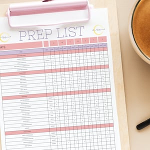 Prep and Par List for Kitchens, Food Prep List, Edit Free With Canva ...