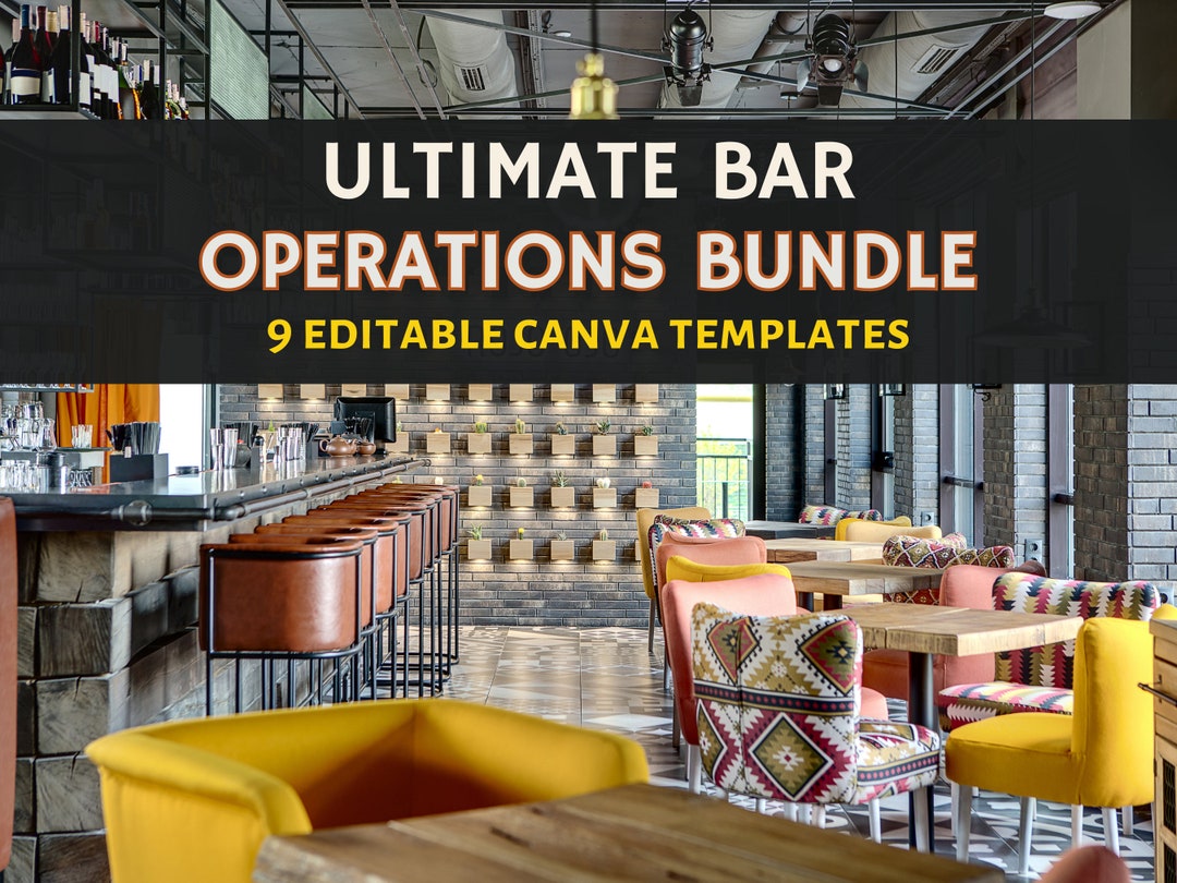Bartender Checklist Bundle, Editable Bar Checklist Bundle, Opening ...