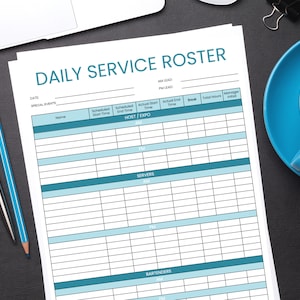 Daily Roster for Restaurants & Bars, Schedule Template for Restaurants ...