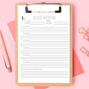 Restaurant Log Book, Hospitality Industry Review Journal, Manager Log ...