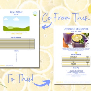 Recipe and Spec Templates for Restaurants, Editable Canva Templates, 13 ...