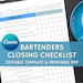 Bar Closing Checklist, Restaurant Bar Cleaning List, Bar Templates ...