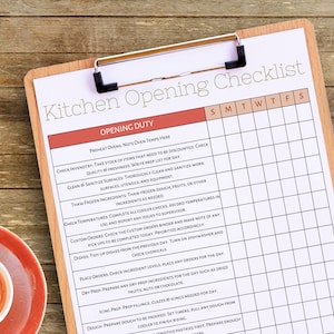 Bakery Opening Checklist, Editable Template for Bakeries, Bakery Daily ...