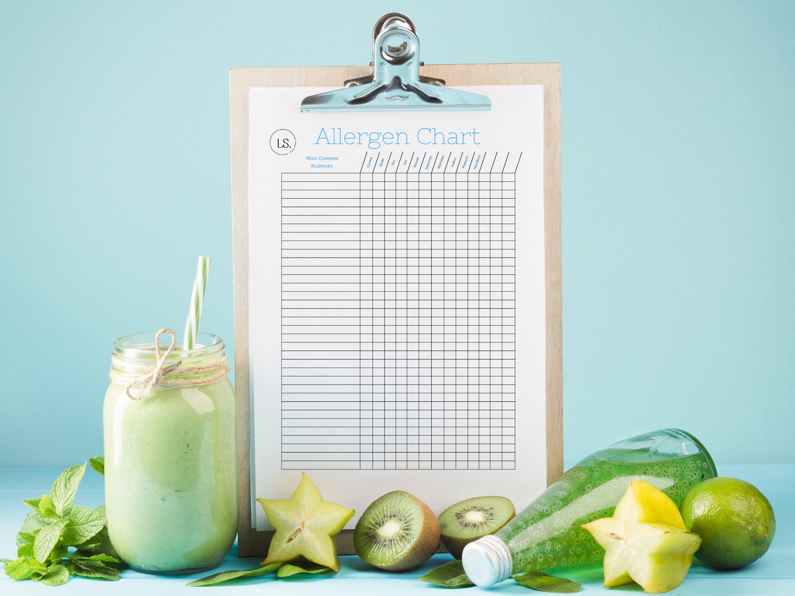 Allergy Chart Fully Editable Restaurant Chart Food Allergy - Etsy