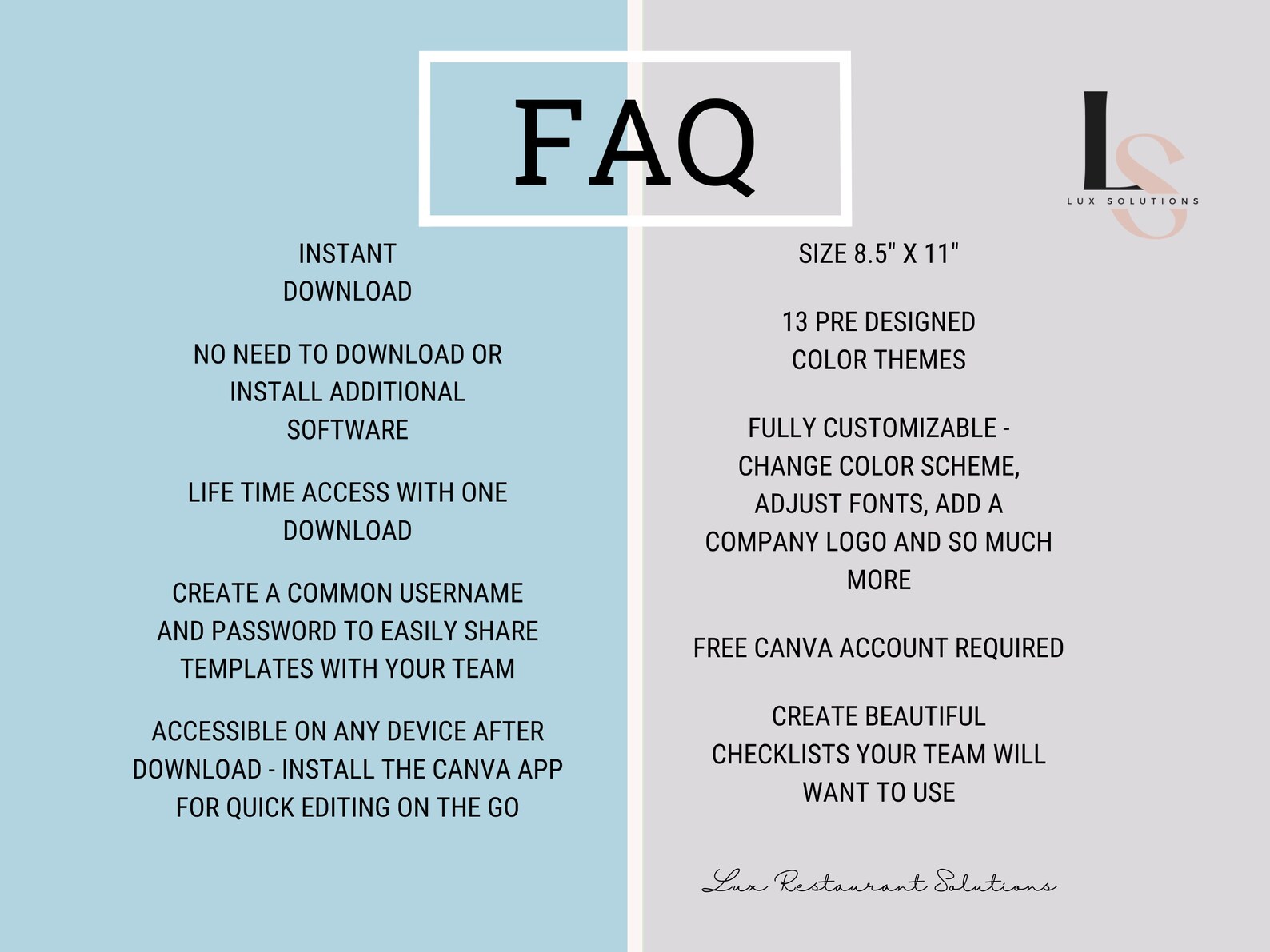BOH Closing Checklist Template, Editable Kitchen Template for ...