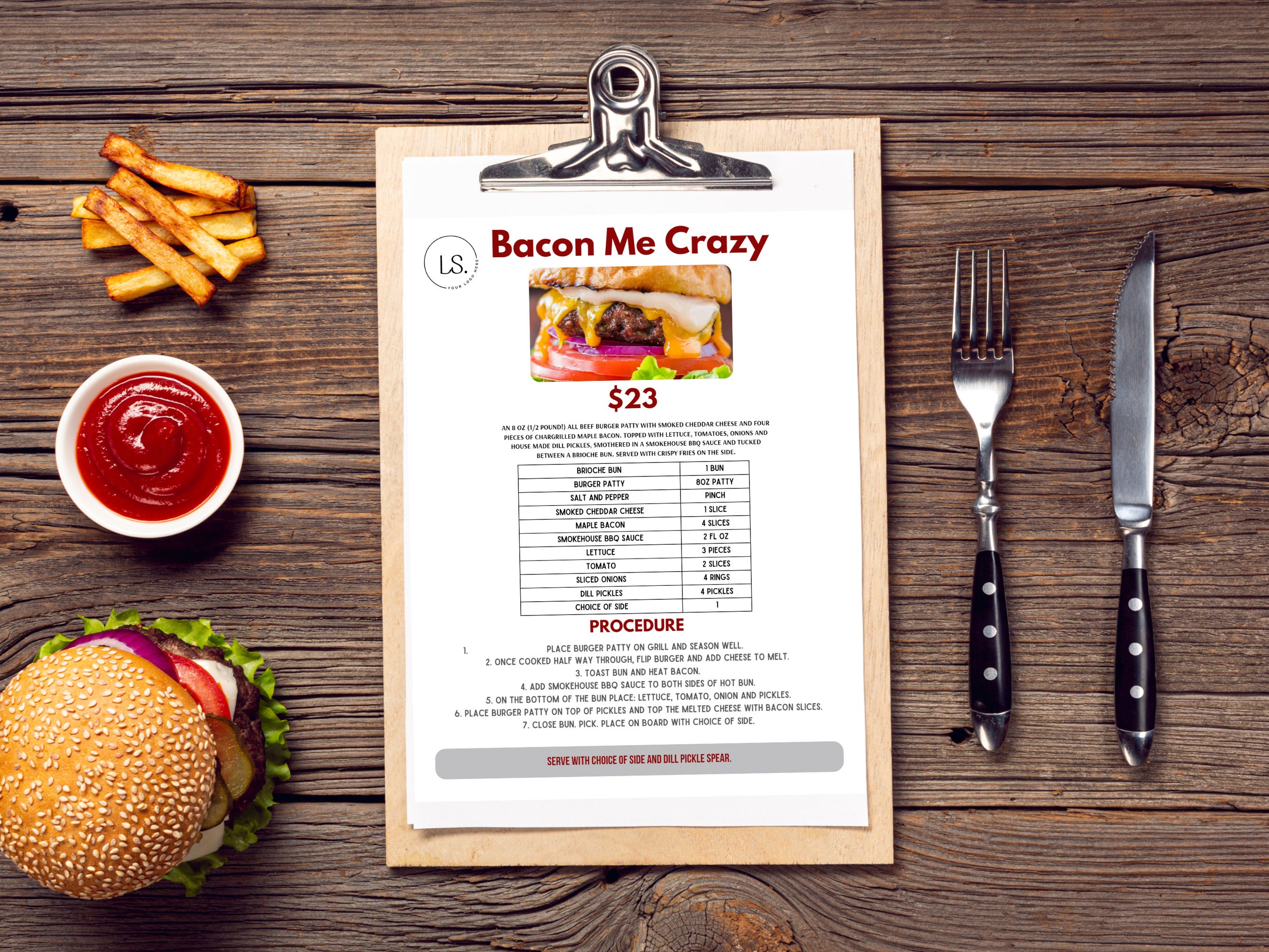 Editable Spec Sheet and Recipe Template, Blank Recipe Template, Instant ...