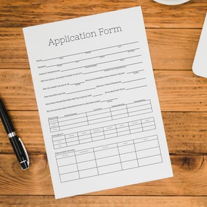 Restaurant Application Form Editable Application Template - Etsy
