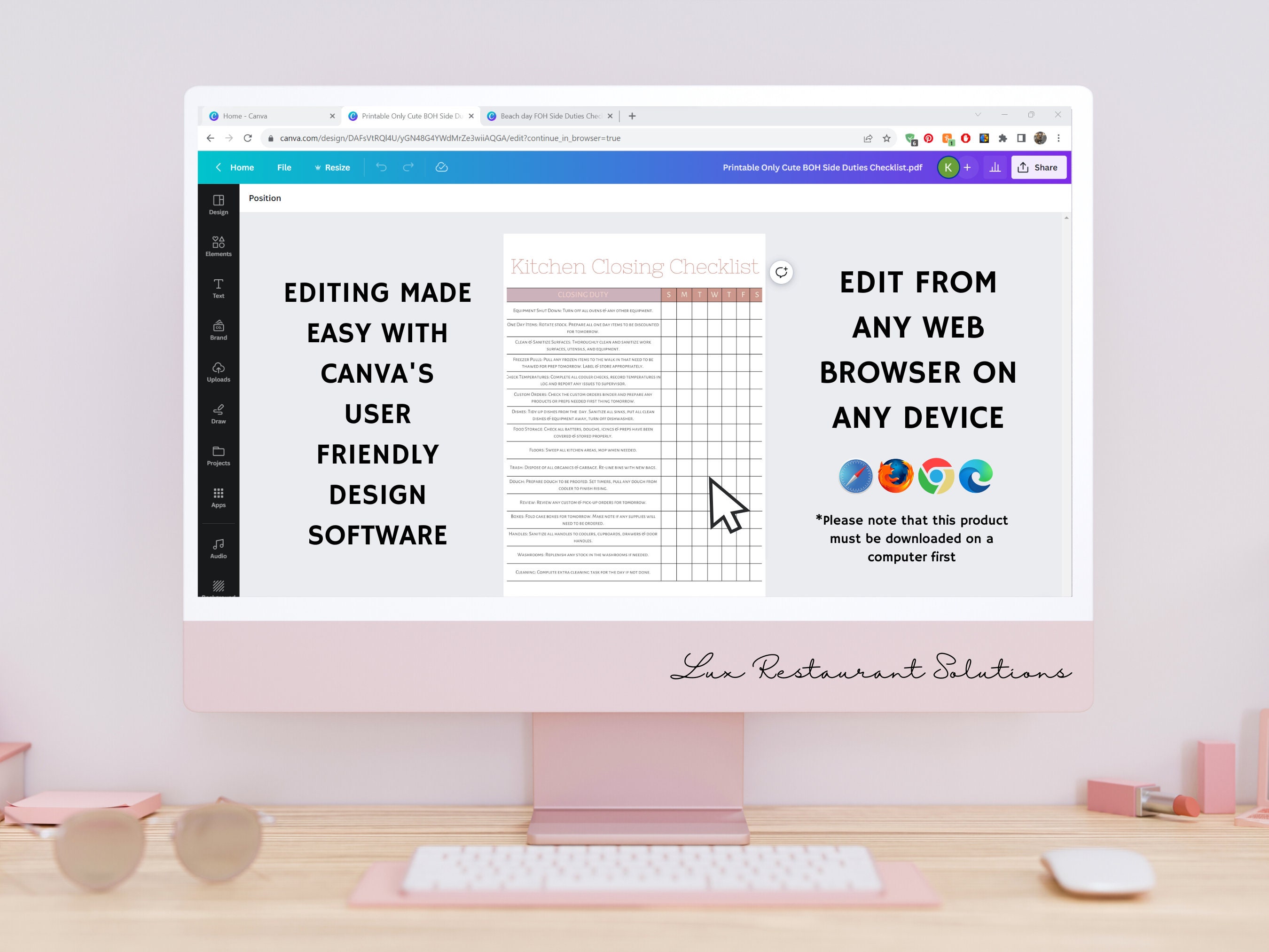 Bakery Closing Checklist, Editable Template for Bakeries, Bakery ...