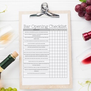 Bar Opening Checklist, Restaurant Bar Cleaning List, Bar Templates ...