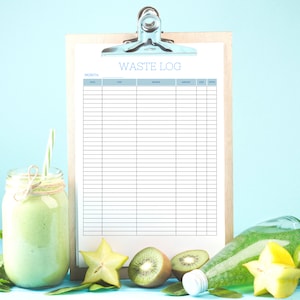 Food Waste Log, Bar Waste Log, Editable Restaurant Template, 4 Print ...