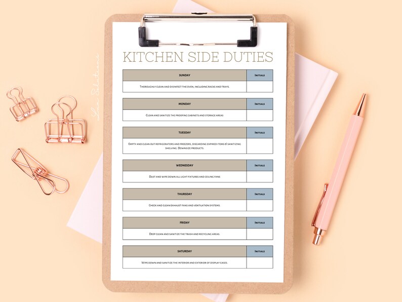 Bakery Cleaning Checklist Fully Customizable Edit Free With - Etsy