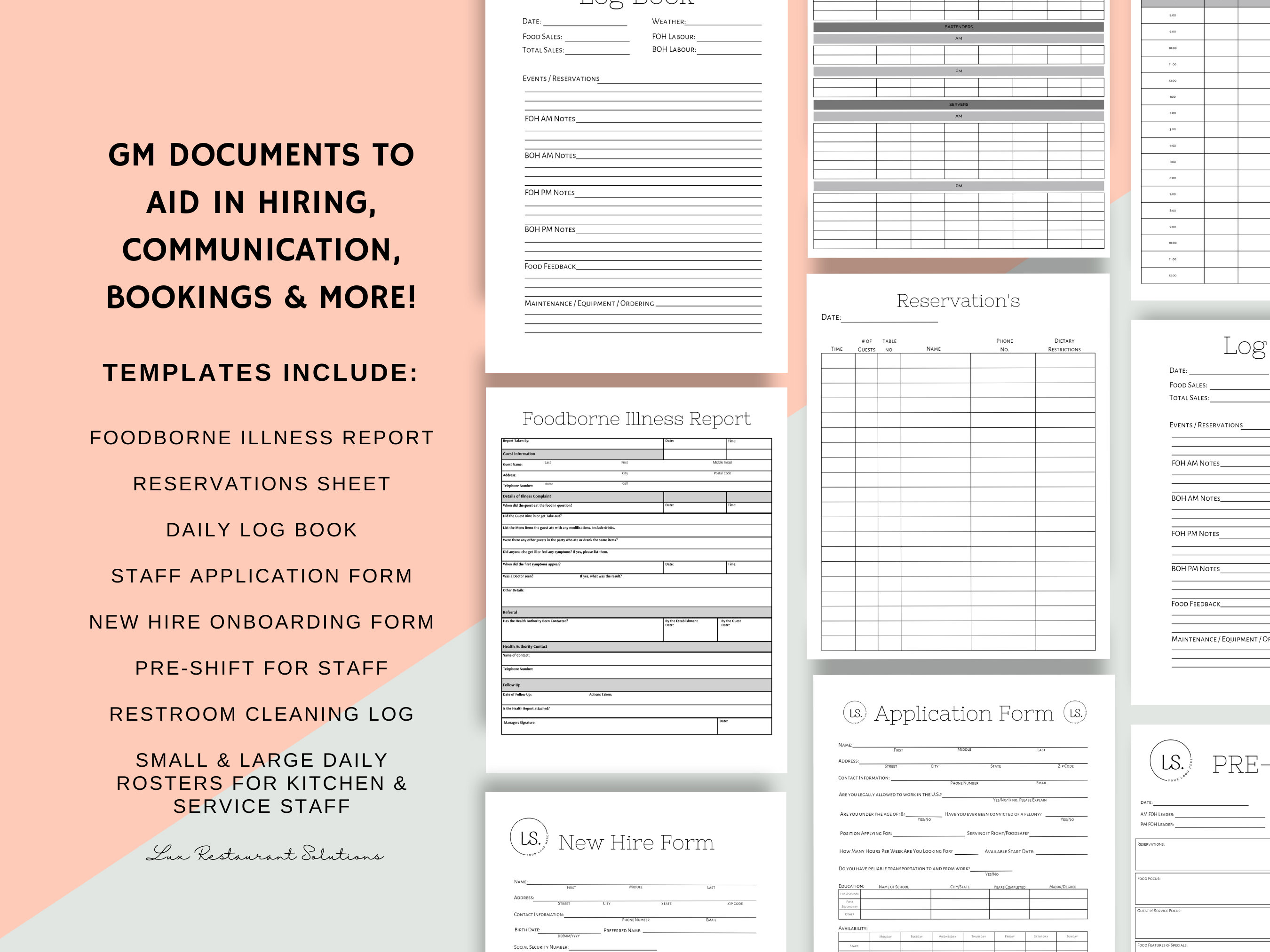 Restaurant Template Bundle, 30 Editable Restaurant & Bar Templates ...